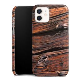 DeinDesign iPhone 12 Handy Premium Case Smartphone Handyh&uuml;lle Schutzh&uuml;lle gl&auml;nzend Beams Wood Wooden Look Premium Case