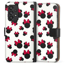 DeinDesign Galaxy A53 5G Handy Klapph&uuml;lle Handyh&uuml;lle aus Kunst Leder schwarz Flip Case Official Licensed Product Disney Minnie Mouse Sideflip mit langer Lasche