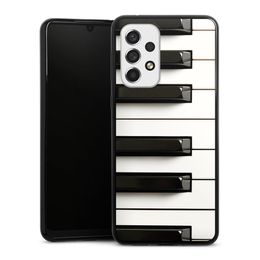 DeinDesign Galaxy A33 5G Handy Slim Case extra d&uuml;nn Silikon Handyh&uuml;lle schwarz H&uuml;lle Piano Music Klavier Silikon Slim Case