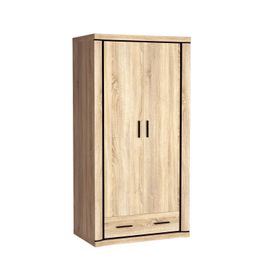 DREHT&Uuml;RENSCHRANK MALAGA 97/192/90 cm 2-t&uuml;rig Sonoma Eiche