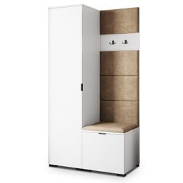 GARDEROBENSCHRANK LORI 95/181/51 cm Modern Garderobe-Set Wei&szlig;