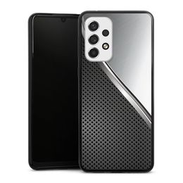 DeinDesign Galaxy A33 5G Handy Slim Case extra d&uuml;nn Silikon Handyh&uuml;lle schwarz H&uuml;lle Carbon Steel Metall Silikon Slim Case