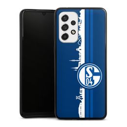 DeinDesign Galaxy A33 5G Handy Slim Case extra d&uuml;nn Silikon Handyh&uuml;lle schwarz H&uuml;lle Official Licensed Product Skyline Fc Schalke 04 Silikon Slim Case