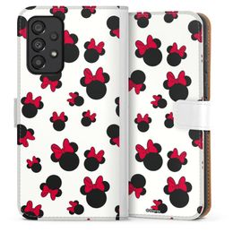 DeinDesign Galaxy A33 5G Handy Klapph&uuml;lle Handyh&uuml;lle aus Kunst Leder wei&szlig; Flip Case Official Licensed Product Disney Minnie Mouse Sideflip mit Lasche
