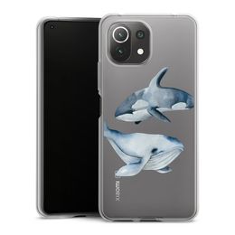 DeinDesign Xiaomi Mi 11 Lite 5G NE Handy Silikon H&uuml;lle Case transparent Handyh&uuml;lle Water Colour Ocean Wale Silikon Case