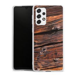 DeinDesign Galaxy A33 5G Handy Silikon H&uuml;lle Case transparent Handyh&uuml;lle Wood Beams Wooden Look Silikon Case