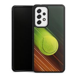 DeinDesign Galaxy A53 5G Handy Gallery Case Handyh&uuml;lle 9H Geh&auml;rtetes Glas R&uuml;ckseite H&uuml;lle Ball Tennis Hobby Gallery Case