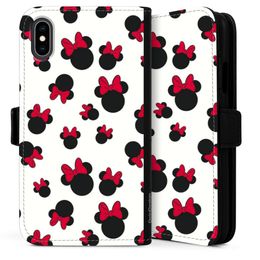 DeinDesign iPhone X Handy Klapph&uuml;lle Handyh&uuml;lle aus Kunst Leder schwarz Flip Case Official Licensed Product Minnie Mouse Disney Sideflip mit langer Lasche
