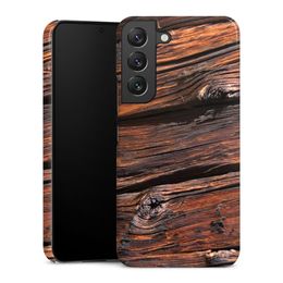 DeinDesign Galaxy S22 Handy Premium Case Smartphone Handyh&uuml;lle Schutzh&uuml;lle gl&auml;nzend Beams Wood Wooden Look Premium Case