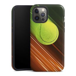DeinDesign iPhone 12 Pro Max Handy Panzer Handyh&uuml;lle robuste Outdoor H&uuml;lle Schutzh&uuml;lle gl&auml;nzend Ball Tennis Hobby Tough Case