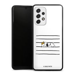 DeinDesign Galaxy A33 5G Handy Slim Case extra d&uuml;nn Silikon Handyh&uuml;lle schwarz H&uuml;lle Snoopy Dog Peanuts Silikon Slim Case