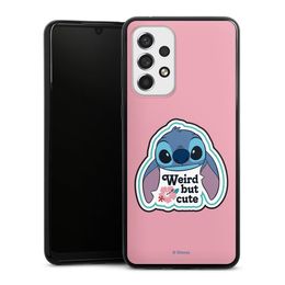 DeinDesign Galaxy A33 5G Handy Slim Case extra d&uuml;nn Silikon Handyh&uuml;lle schwarz H&uuml;lle Lilo & Stitch Sayings Disney Silikon Slim Case