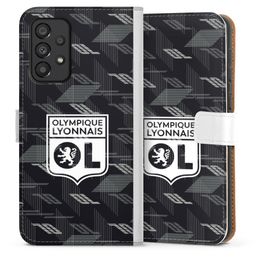 DeinDesign Galaxy A33 5G Handy Klapph&uuml;lle Handyh&uuml;lle aus Kunst Leder wei&szlig; Flip Case Ol Olympique Lyonnais Official Licensed Product Sideflip mit Lasche