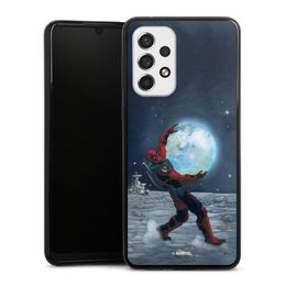 DeinDesign Galaxy A33 5G Handy Slim Case extra d&uuml;nn Silikon Handyh&uuml;lle schwarz H&uuml;lle Deadpool Moon Marvel Silikon Slim Case