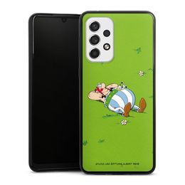 DeinDesign Galaxy A33 5G Handy Slim Case extra d&uuml;nn Silikon Handyh&uuml;lle schwarz H&uuml;lle Official Licensed Product Asterix Obelix Silikon Slim Case