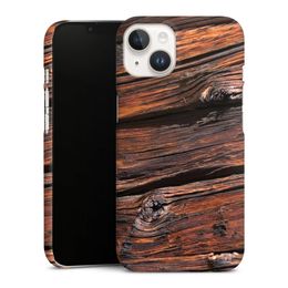 DeinDesign iPhone 14 Handy Premium Case Smartphone Handyh&uuml;lle Schutzh&uuml;lle matt Beams Wood Wooden Look Premium Case