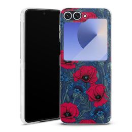 DeinDesign Galaxy Z Flip 7 FE Handy Hard Case Schutzh&uuml;lle transparent Smartphone Handy H&uuml;lle Poppy Painting Flower Hard Case