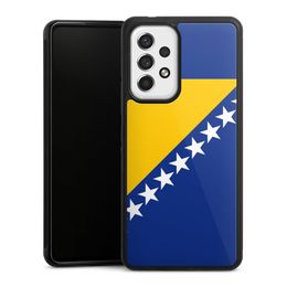 DeinDesign Galaxy A53 5G Handy Gallery Case Handyh&uuml;lle 9H Geh&auml;rtetes Glas R&uuml;ckseite H&uuml;lle Bosnia Flag Gallery Case
