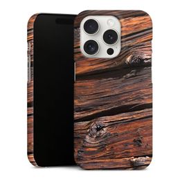 DeinDesign iPhone 15 Pro Handy Premium Case Smartphone Handyh&uuml;lle Schutzh&uuml;lle matt Beams Wood Wooden Look Premium Case