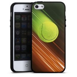 DeinDesign iPhone SE (2016-2019) Handy Silikon H&uuml;lle Case schwarz Handyh&uuml;lle Ball Tennis Hobby