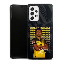 DeinDesign Galaxy A33 5G Handy Slim Case extra d&uuml;nn Silikon Handyh&uuml;lle schwarz H&uuml;lle Borussia Dortmund Jobe Bellingham Bvb Silikon Slim Case
