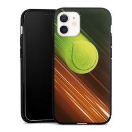 DeinDesign iPhone 12 Handy Silikon H&uuml;lle Case schwarz Handyh&uuml;lle Ball Tennis Hobby