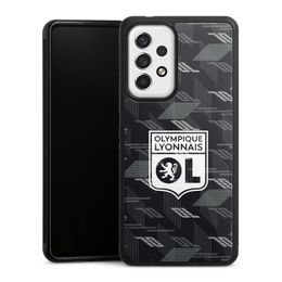 DeinDesign Galaxy A53 5G Handy Gallery Case Handyh&uuml;lle 9H Geh&auml;rtetes Glas R&uuml;ckseite H&uuml;lle Ol Olympique Lyonnais Official Licensed Product Gallery Case