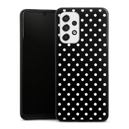 DeinDesign Galaxy A33 5G Handy Slim Case extra d&uuml;nn Silikon Handyh&uuml;lle schwarz H&uuml;lle Points Polka Dots Retro Silikon Slim Case