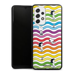 DeinDesign Galaxy A33 5G Handy Slim Case extra d&uuml;nn Silikon Handyh&uuml;lle schwarz H&uuml;lle Snoopy Peanuts Muster Silikon Slim Case