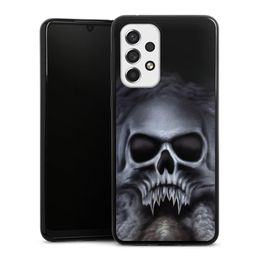 DeinDesign Galaxy A33 5G Handy Slim Case extra d&uuml;nn Silikon Handyh&uuml;lle schwarz H&uuml;lle Halloween Skull Totenkopf Silikon Slim Case