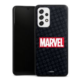 DeinDesign Galaxy A33 5G Handy Slim Case extra d&uuml;nn Silikon Handyh&uuml;lle schwarz H&uuml;lle Comic Logo Marvel Silikon Slim Case