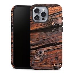 DeinDesign iPhone 16 Pro Max Handy Panzer Handyh&uuml;lle robuste Outdoor H&uuml;lle Schutzh&uuml;lle gl&auml;nzend Beams Wood Wooden Look Tough Case