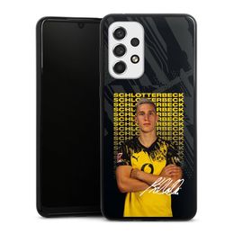 DeinDesign Galaxy A33 5G Handy Slim Case extra d&uuml;nn Silikon Handyh&uuml;lle schwarz H&uuml;lle Bvb Nico Schlotterbeck Borussia Dortmund Silikon Slim Case