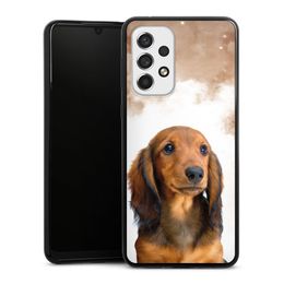 DeinDesign Galaxy A33 5G Handy Slim Case extra d&uuml;nn Silikon Handyh&uuml;lle schwarz H&uuml;lle Dachshund Dog Pet Silikon Slim Case