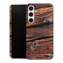 DeinDesign Galaxy S24+ Handy Premium Case Smartphone Handyh&uuml;lle Schutzh&uuml;lle gl&auml;nzend Beams Wood Wooden Look Premium Case