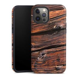 DeinDesign iPhone 12 Pro Max Handy Panzer Handyh&uuml;lle robuste Outdoor H&uuml;lle Schutzh&uuml;lle gl&auml;nzend Beams Wood Wooden Look Tough Case