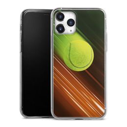 DeinDesign iPhone 11 Pro Handy Slim Case Silikon Handyh&uuml;lle transparent H&uuml;lle extra d&uuml;nn Ball Tennis Hobby Silikon Slim Case