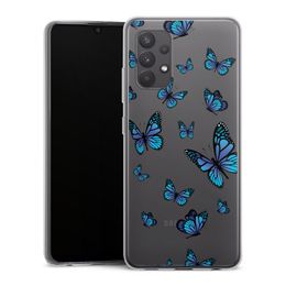 DeinDesign Galaxy A32 4G Handy Silikon H&uuml;lle Case transparent Handyh&uuml;lle Transparent Butterfly Muster Silikon Case