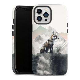 DeinDesign iPhone 13 Pro Max Handy Panzer Handyh&uuml;lle robuste Outdoor H&uuml;lle Schutzh&uuml;lle gl&auml;nzend Nature Mountain Fox Tough Case