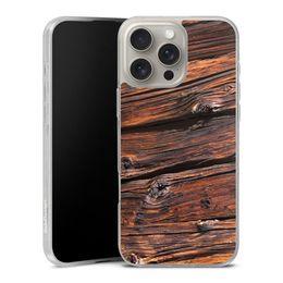 DeinDesign iPhone 16 Pro Max Handy Silikon H&uuml;lle Case transparent Handyh&uuml;lle Beams Wood Wooden Look Silikon Case