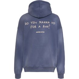 Another Cotton Lab Wanna Go Washed Hoodie - Gr&ouml;&szlig;e L - blau