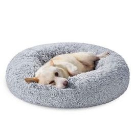 FEANDREA Hundebett, Donut Kissen, waschbar, herausnehmbar, langer Pl&uuml;sch, L-XXXL
