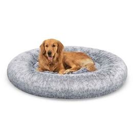 FEANDREA Hundebett, Donut Kissen, waschbar, herausnehmbar, langer Pl&uuml;sch, L-XXXL