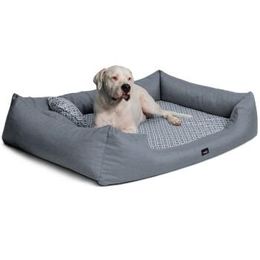 tierlando &reg; Orthop&auml;disches Hundebett ELLEN Polyester Rauten-Muster L-XXXL grau/ grau 1,1 m, 25 cm, 90 cm