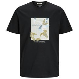 Jack & Jones Herren Gro&szlig;e Gr&ouml;&szlig;en | Jack&Jones T-Shirt mit Motiv-Print Farbe schwarz Gr&ouml;&szlig;e: 4XL