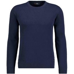 Rundhalspullover Ragman, Herren, Gr. 60, blau (marineblau), Strick, 100% Baumwolle, Rundhals, Pullover Rundhalspullover