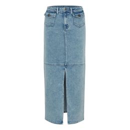 Jeansrock Kaffe "Denimrock KAdoriana", Damen, Gr. 42, blau (washed blau denim), Obermaterial: 61% Baumwolle CO. 28% Polyester PES. 10% Viskose CV. 1% Elasthan EL., R&ouml;cke Jeansrock