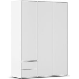 Dreht&uuml;renschrank Rauch "Kleiderschrank Schrank Garderobe W&auml;scheschrank NABILA viel Stauraum", wei&szlig; (alpinwei&szlig;), B:140cm H:194cm T:53cm, Holzwerkstoff, Schr&auml;nke, Dreht&uuml;renschrank, mit 2 Schubladen und Push-to-Open Funktion TOPSELLER MADE IN GERMANY