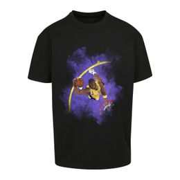 T-Shirt MisterTee "MisterTee Unisex Basketball Clouds 2.0 Oversize Tee", Jungen, Gr. XS, schwarz, 100% Baumwolle, bedruckt, oversize, Rundhals, Shirts T-Shirt