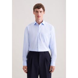 Businesshemd Seidensticker "Schwarze Rose", Herren, Gr. 3XL (48(, normale &Auml;rmell&auml;ngen, hellblau, 100% Baumwolle, unifarben, regular fit, 2-Knopf-Manschette, Hemden, Regular 1/1 Kentkragen Uni